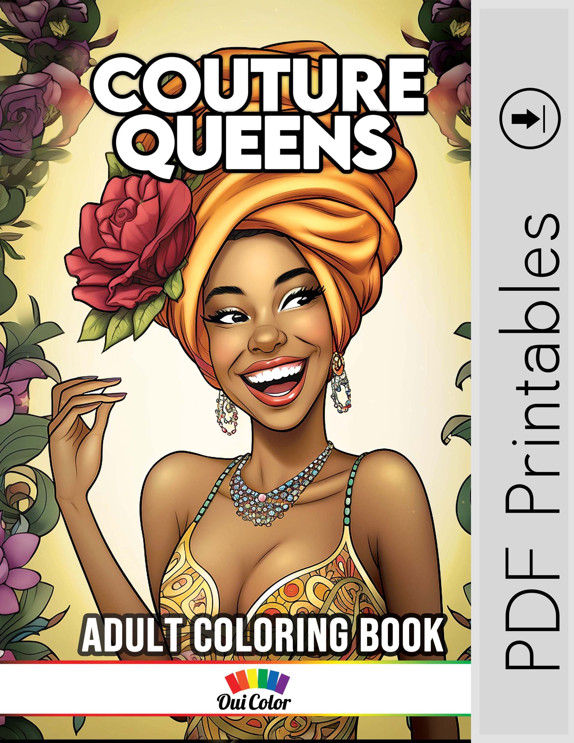 Couture Queens: Black Women in Glitzy Gowns & Regal Headwraps Coloring Book (PDF) - Oui Color ...
